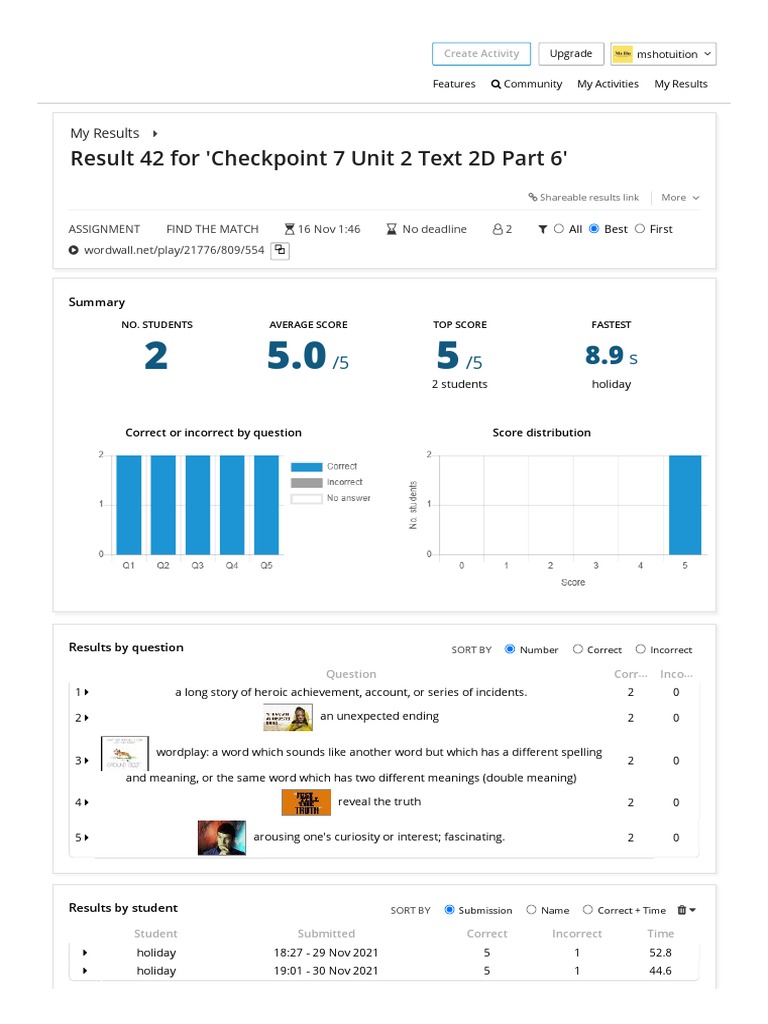 Result 42 For 'Checkpoint 7 Unit 2 Text 2D Part 6' | PDF | Linguistics ...