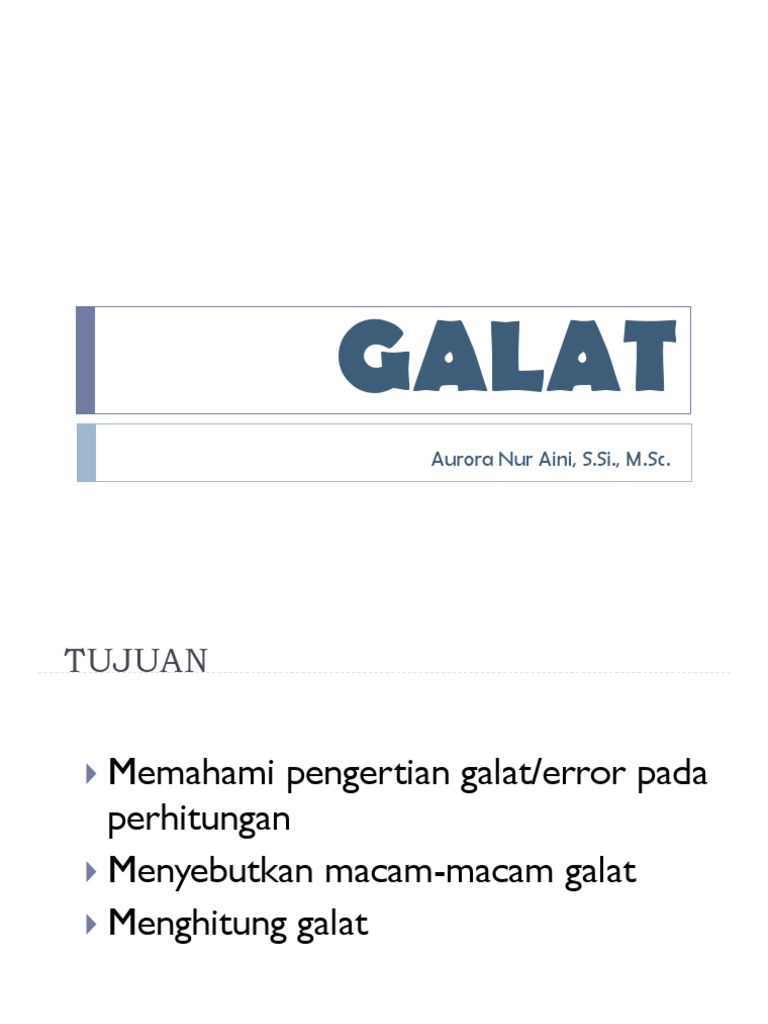 GALAT | PDF | Metode & Bahan Ajar | Komputer