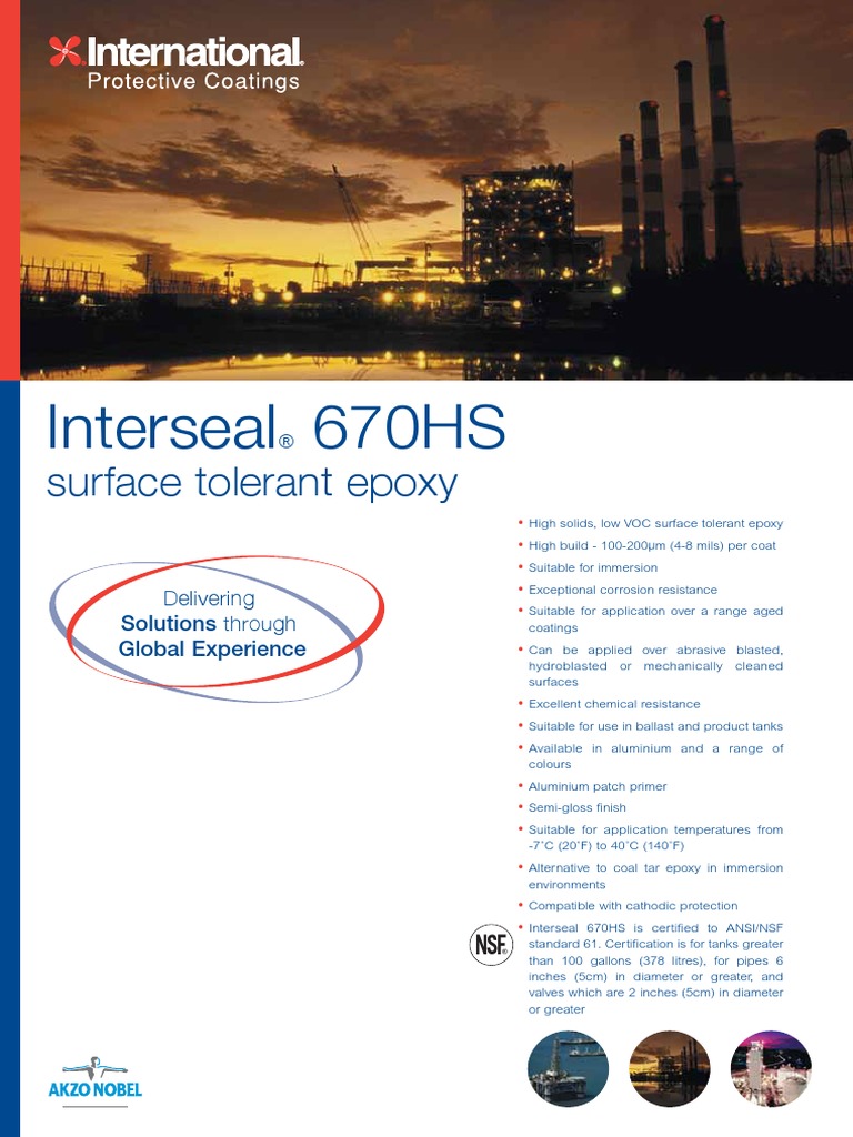 Interseal 670HS: Surface Tolerant Epoxy | Download Free PDF | Epoxy ...