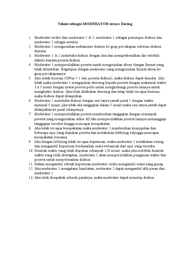 Panduan Peran Moderator Daring | PDF | Seni & Disiplin Bahasa ...
