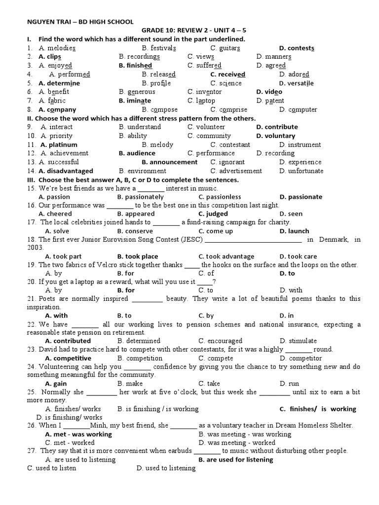 FILE - 20211217 - 101952 - Grade 10 Review 2 Unit 45 1 1 | PDF