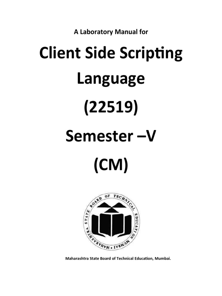 Client Side Scripting Language (22519) Semester - V (CM) : A Laboratory Manual For | Download ...
