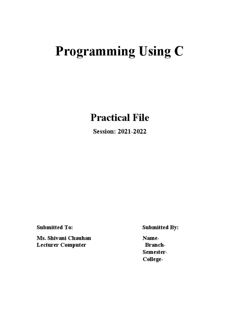 Lab File Pdf Integer Computer Science Pointer Computer Programming