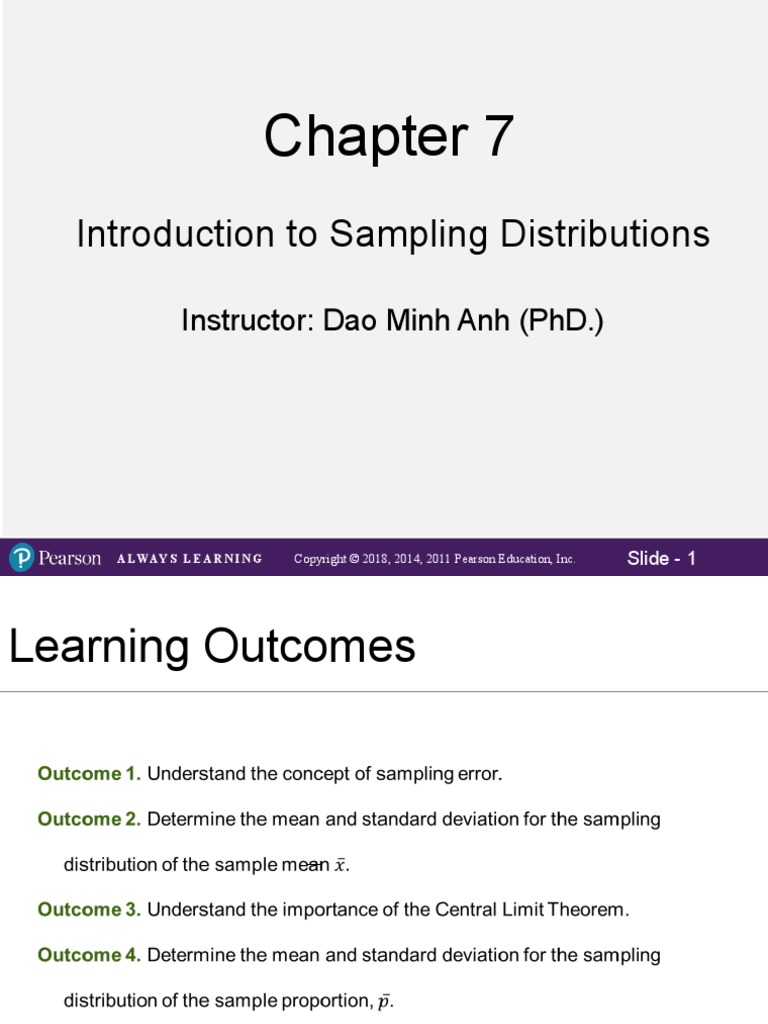 Chap 7 Sampling Probability - Student | PDF | Mean | Statistics