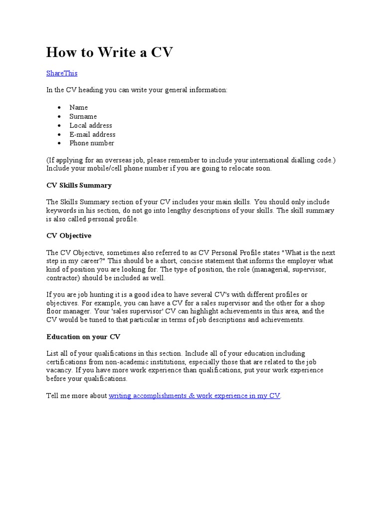 How To Write A CV | PDF | Computer Aided Design | Computer Programming