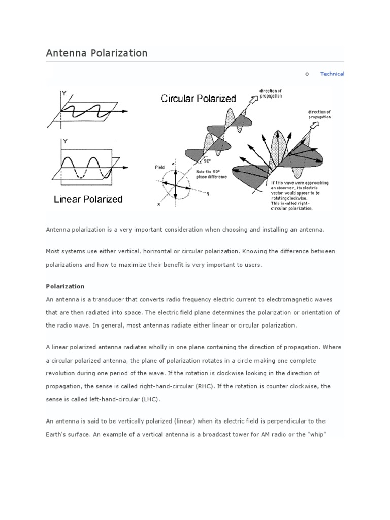 Antenna Polarization | PDF | Antenna (Radio) | Polarization (Waves)
