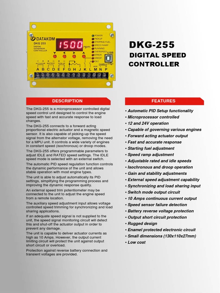 Digital Speed Controller: Description Features | PDF | Amplifier ...
