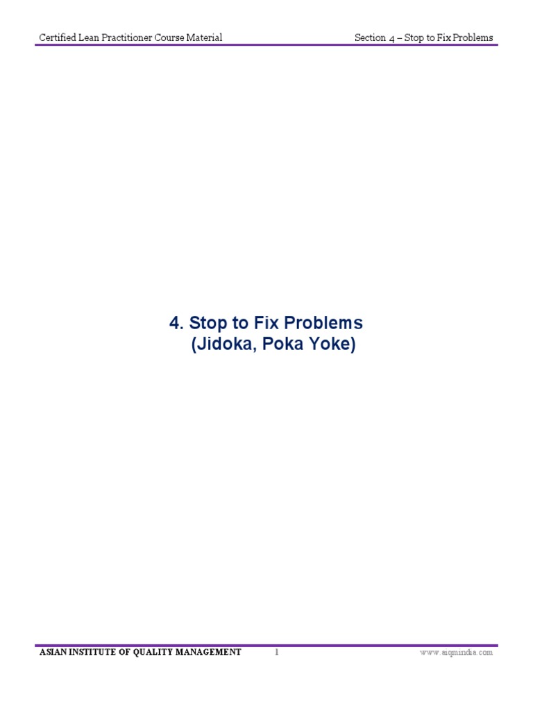 CHAPTER 4 - Stop To Fix Problems | PDF | Systems Science | Systems ...