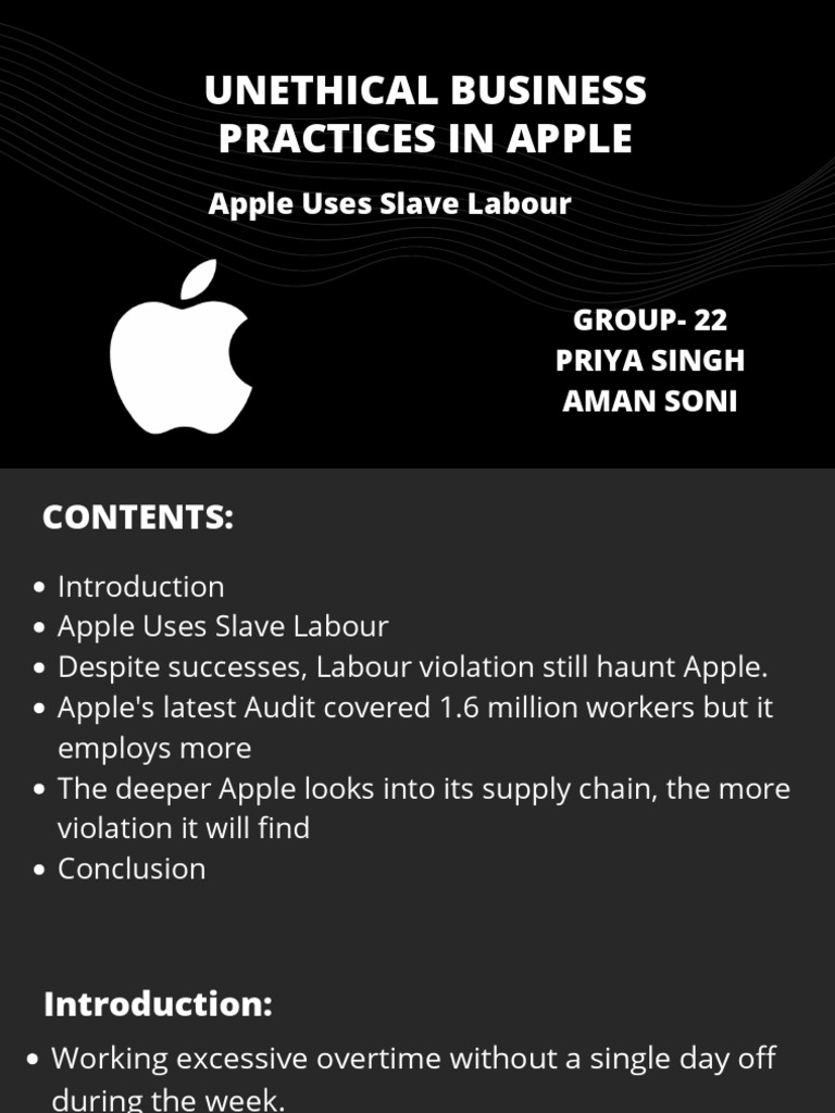 Unethical Business Practices in Apple | PDF | Computers