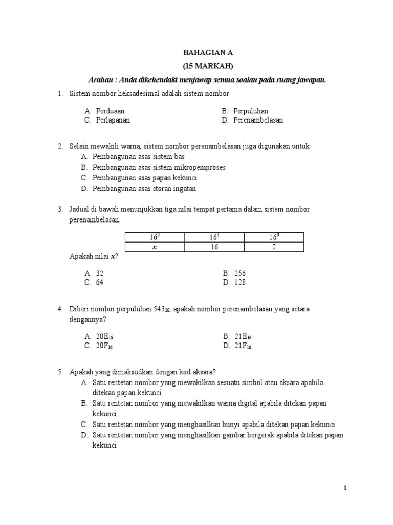 Ask Tingkatan 2 2019 Part A | PDF