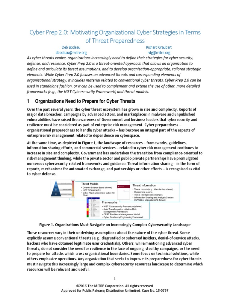 Cyber Prep 2.0: Motivating Organizational Cyber Strategies in Terms of ...