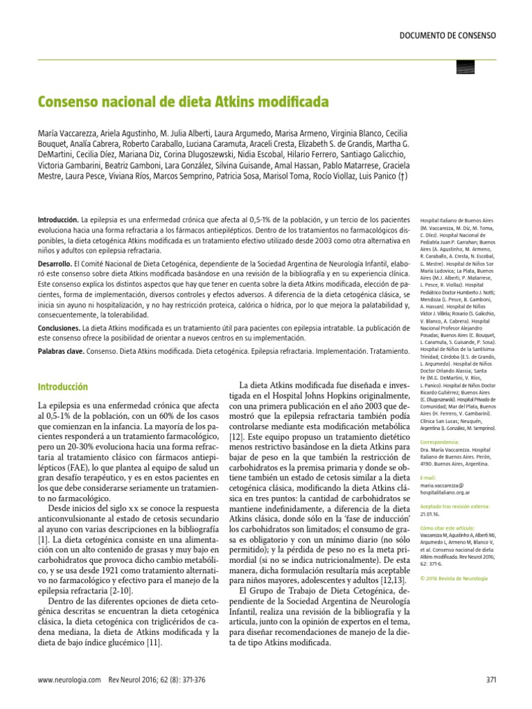 Consenso Nacional de Dieta Atkins Modificada | PDF | Dieta | Nutrición
