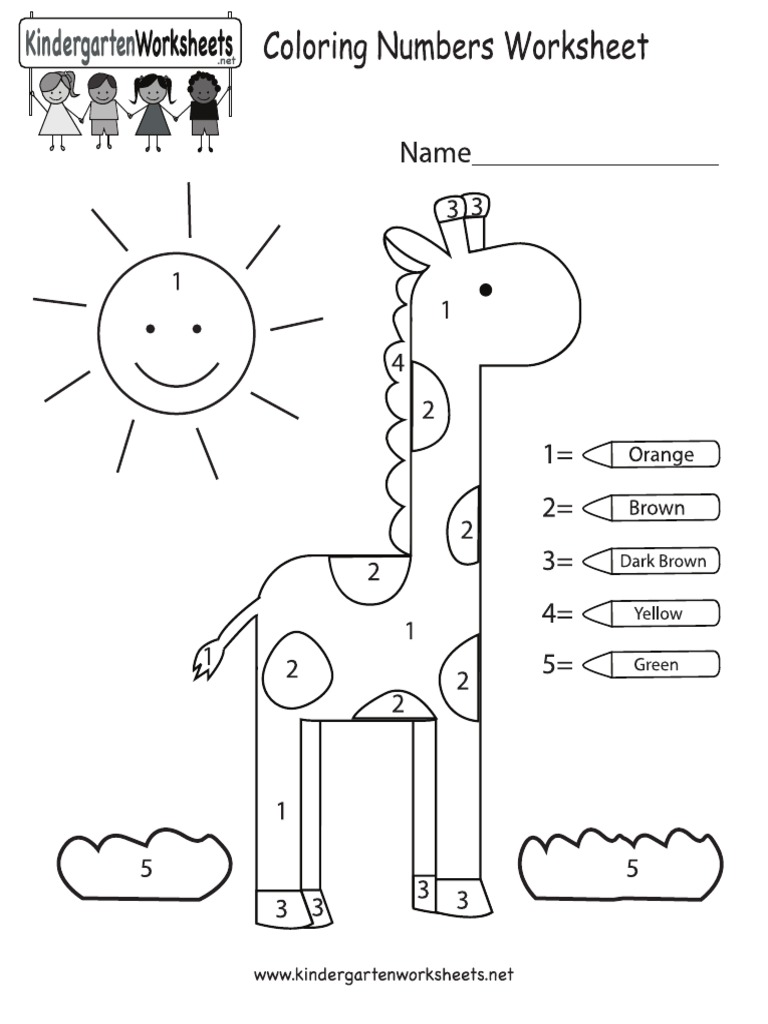 Coloring Numbers Worksheet | PDF