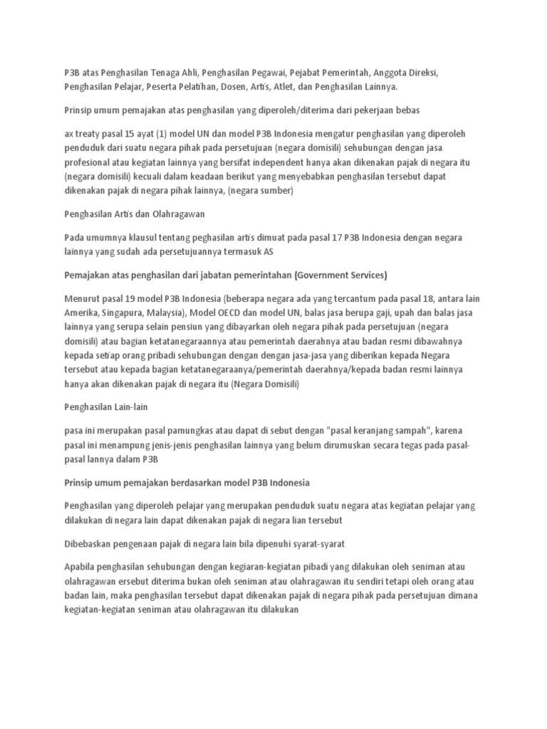 P3B Atas Penghasilan Tenaga Ahli | PDF