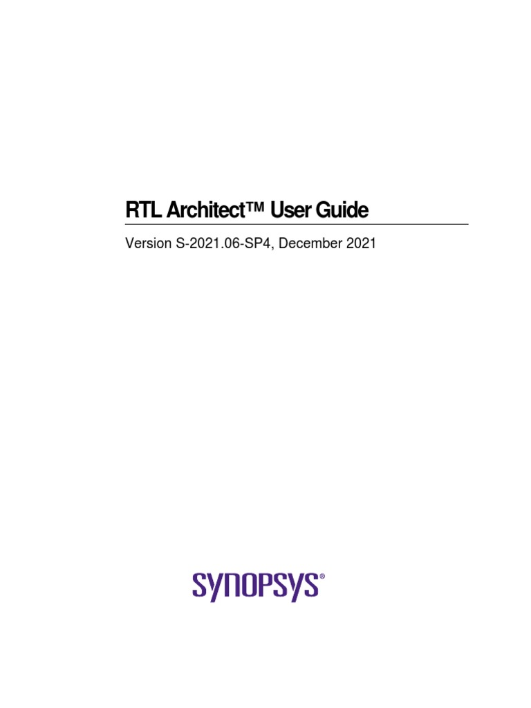 RTL Architect™ User Guide | PDF | Command Line Interface | Graphical User Interfaces