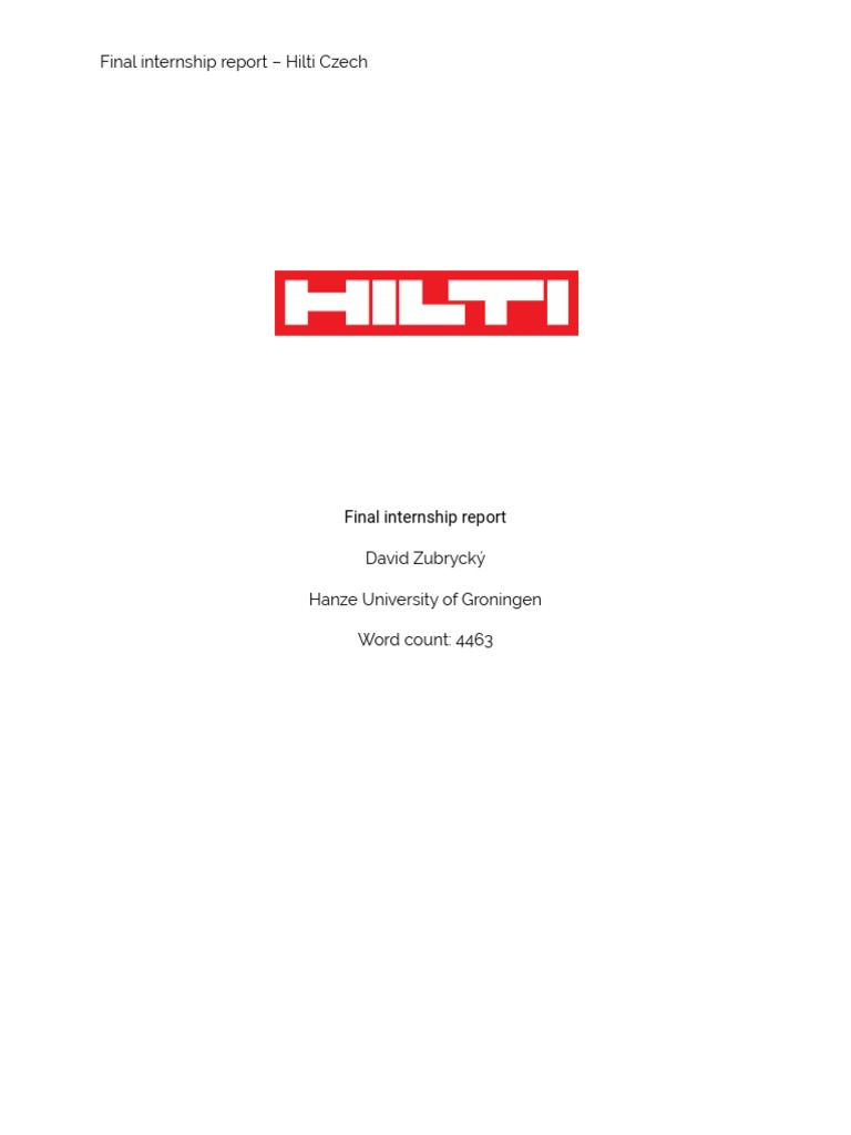 Final Internship Report Hilti Group | PDF | Organizational Culture | Social Media