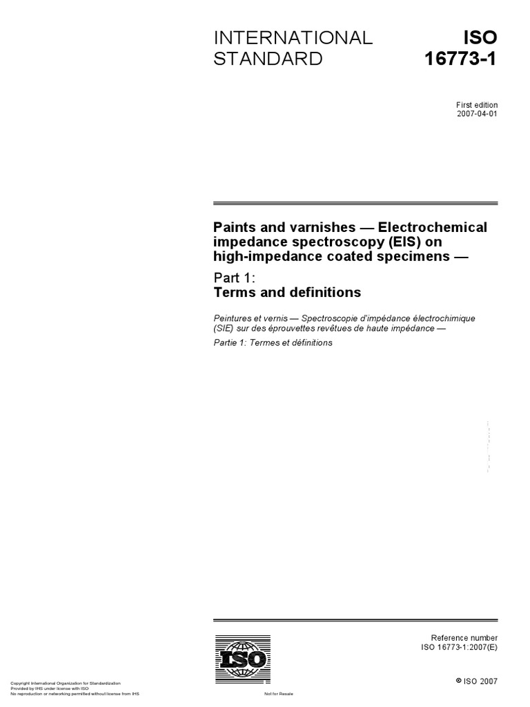 Iso16773-1 2007 | PDF | Capacitor | International Organization For ...
