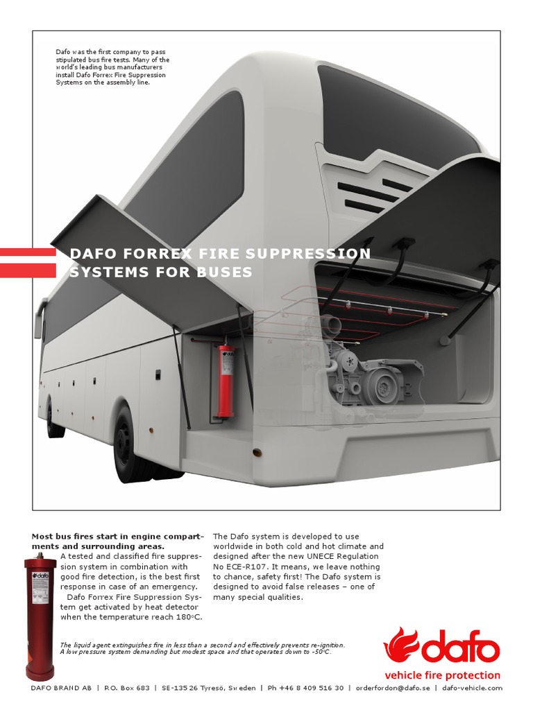 Dafo Forrex Fire Suppression Systems For Buses | PDF | Firefighting | Bus