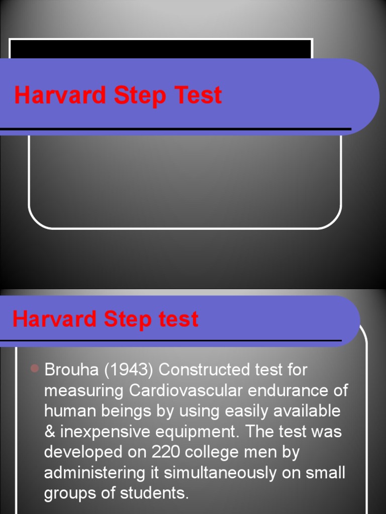 Harward Step Test | PDF | Aerobic Exercise | Heart Rate