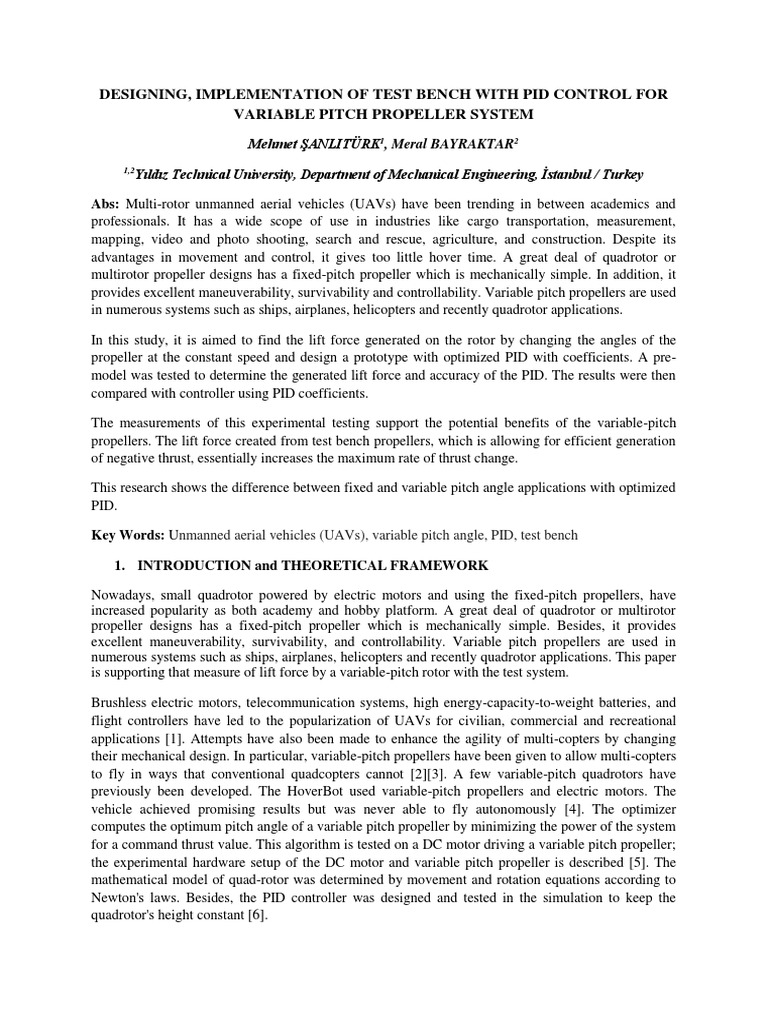 Designing, Implementation of Test Bench With Pid Control For Variable ...