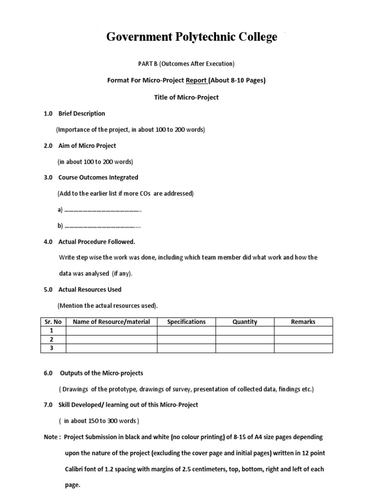 Micro-Project Report Format Guide | PDF