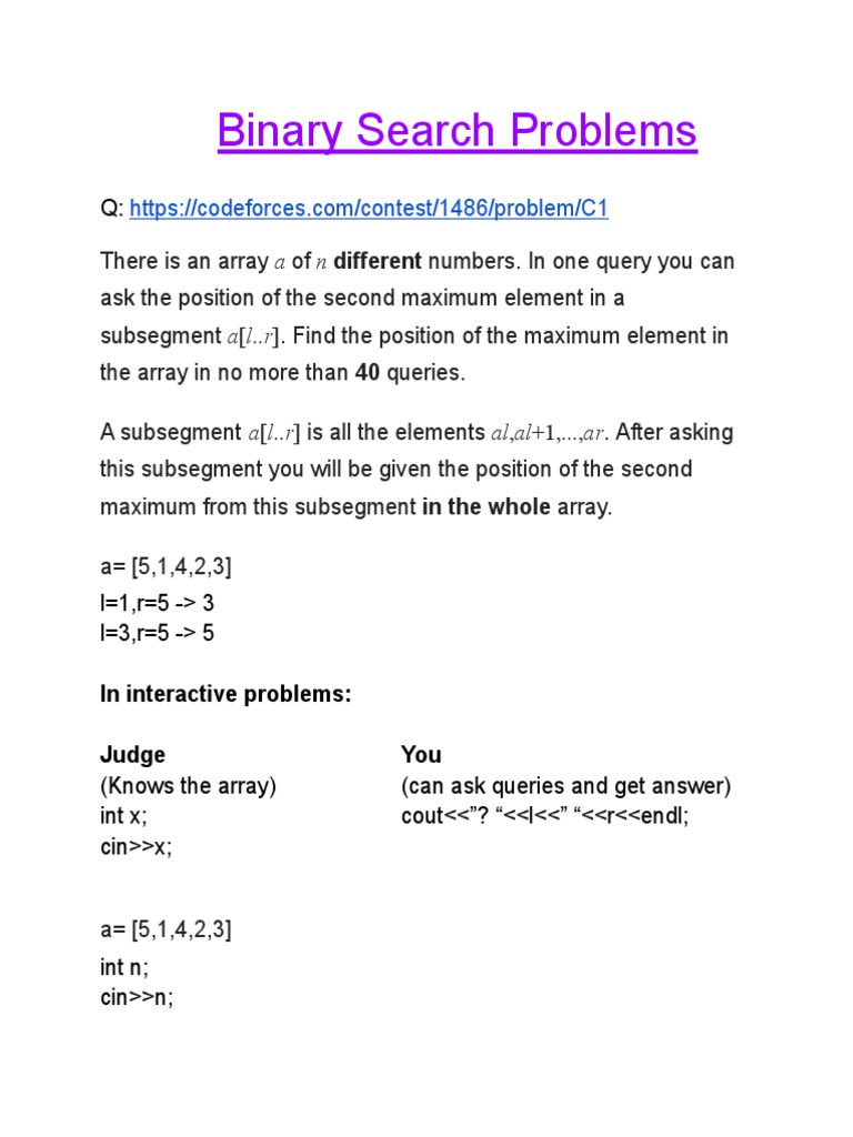 Codeism Class 14 Binary Search Problems Download Free Pdf Array Data Structure Computer 5770