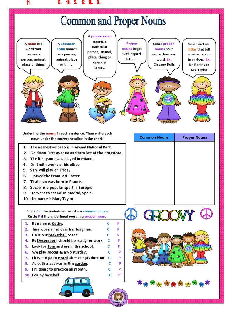 Common and Proper Noun Guide | PDF | Linguistic Morphology | Linguistics