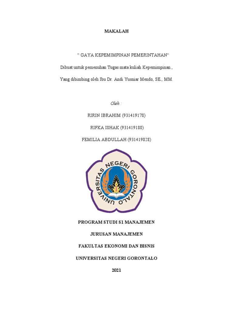 Makalah Kel 4 Kepemimpinan | PDF | Pengembangan Diri