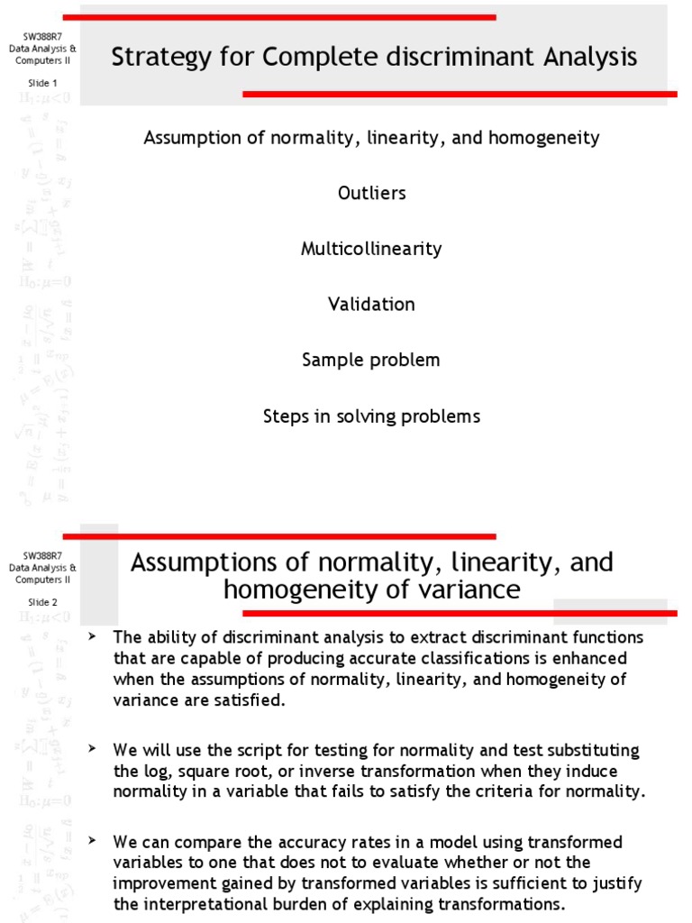 Strategy For Complete Discriminant Analysis | PDF | Economies ...