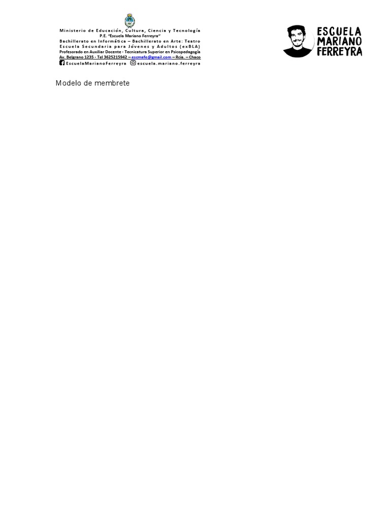 Modelo de Membrete | PDF