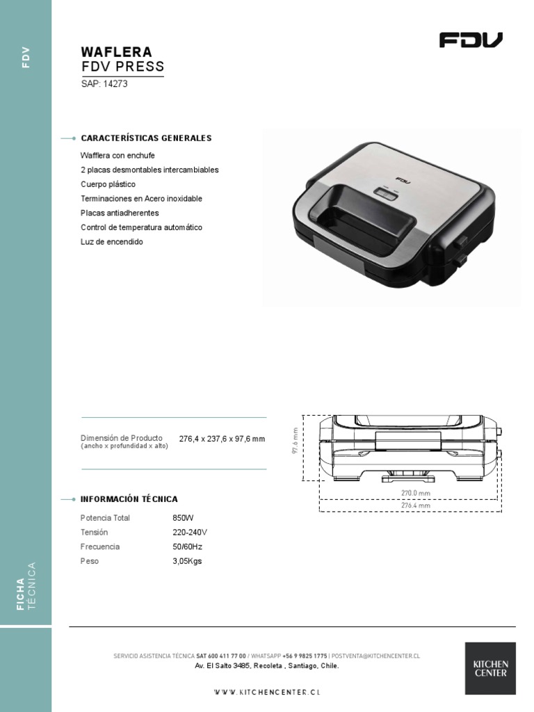 Ficha Tecnica Waflera FDV | PDF