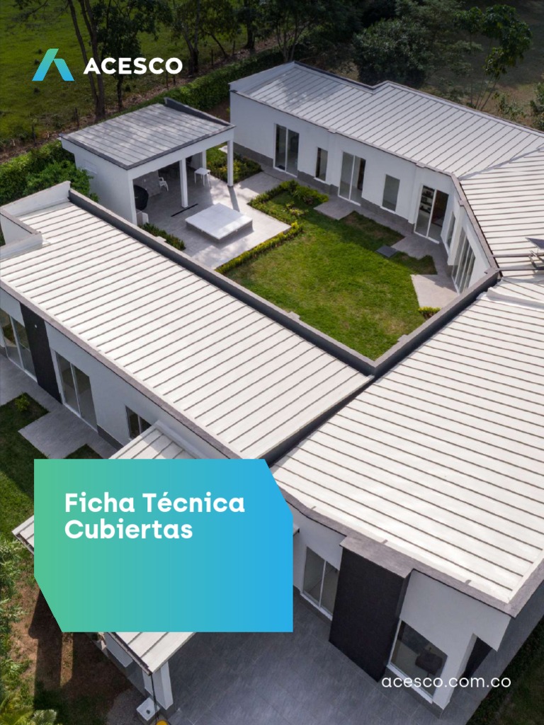 Ficha Técnica de Cubiertas Acesco | PDF | Acero | Revestimiento