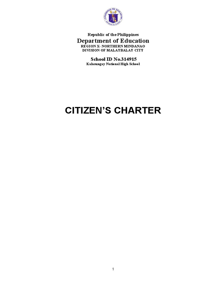 Kalasungay National High School Charter | PDF | Libraries | Identity ...