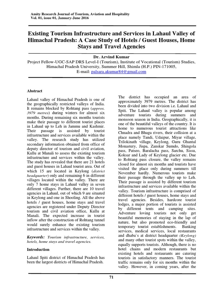 Arvind Kumar | PDF | Tourism | Hospitality Industry