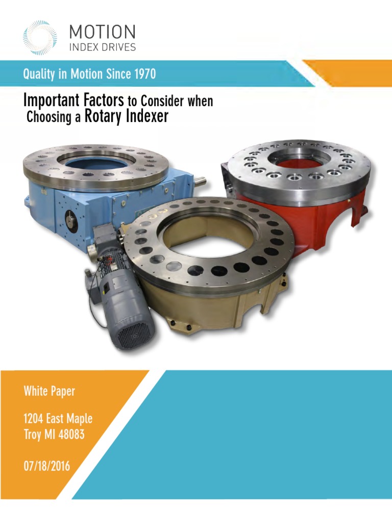 Choosing the Right Rotary Indexer | PDF | Electric Motor | Machines