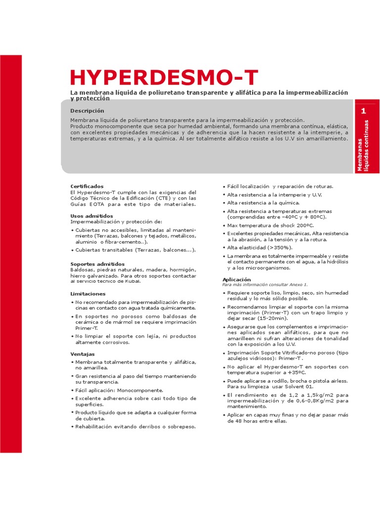 Hyperdesmo T Ficha Tecnica 1506543088 | PDF | Materiales | Química
