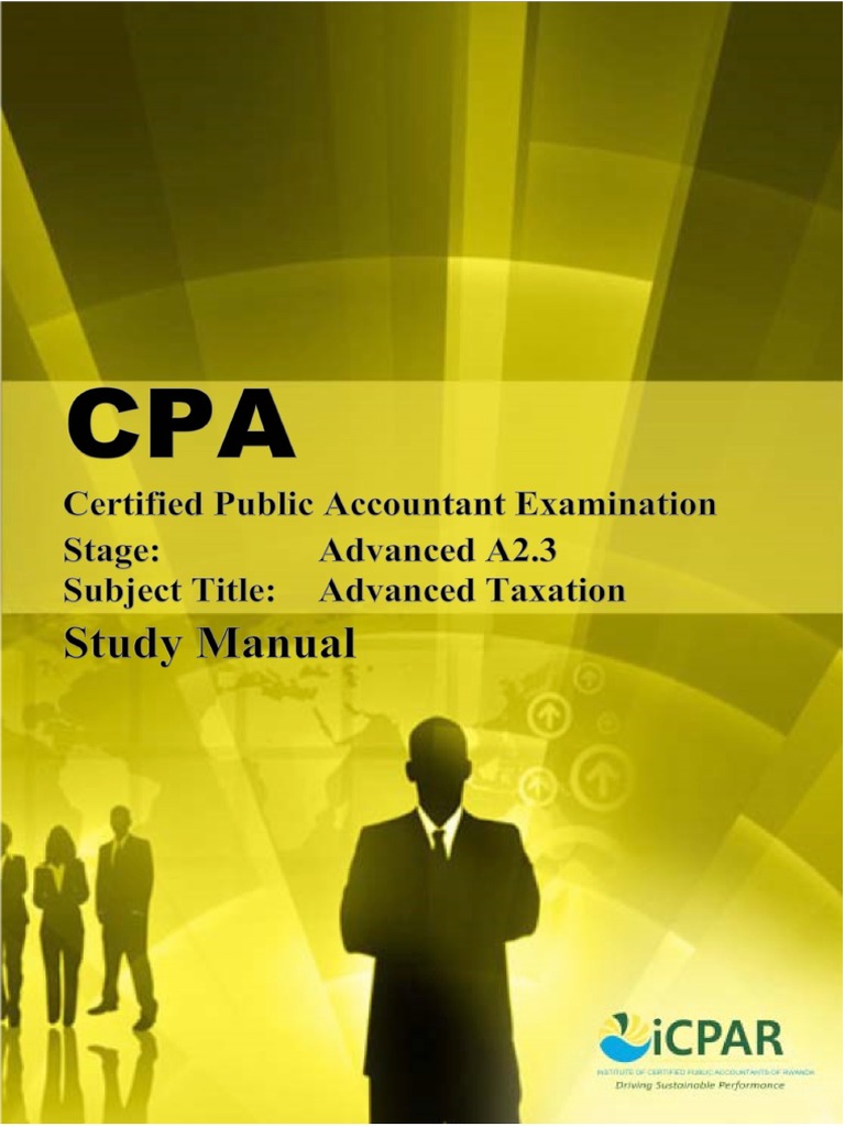 CPA A2.3 - ADVANCED TAXATION - Study Manual | PDF | Depreciation | Taxes