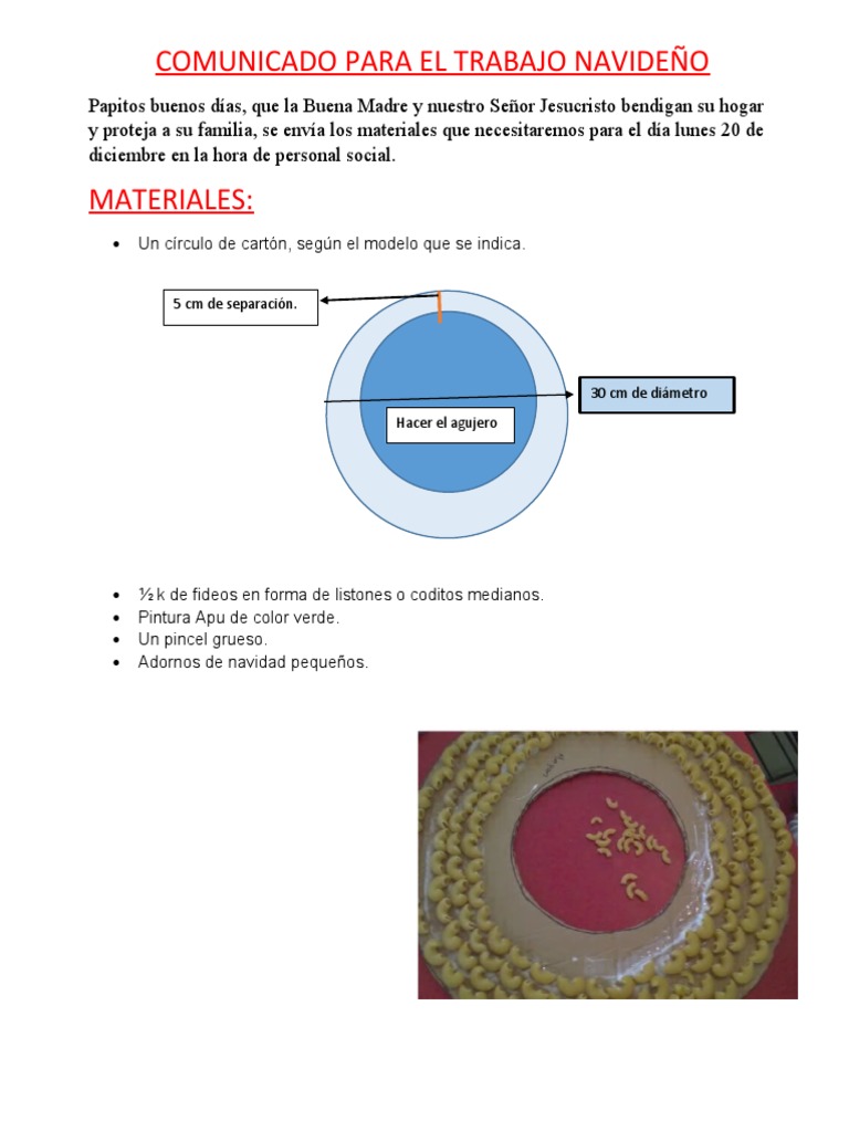 Comunicado para El Trabajo Navideño | PDF