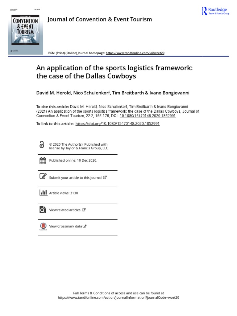 An Application of The Sports Logistics Framework The Case of The Dallas ...