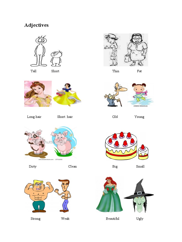 Adjectives: Tall Short Thin Fat | PDF