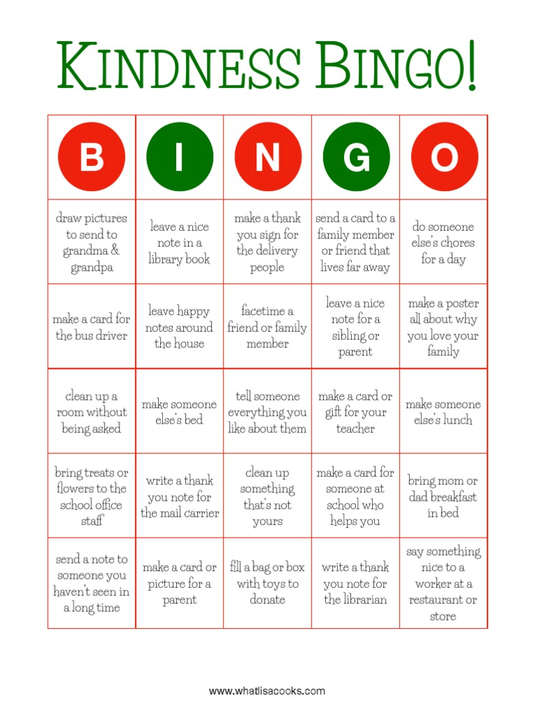December Kindness Bingo | PDF