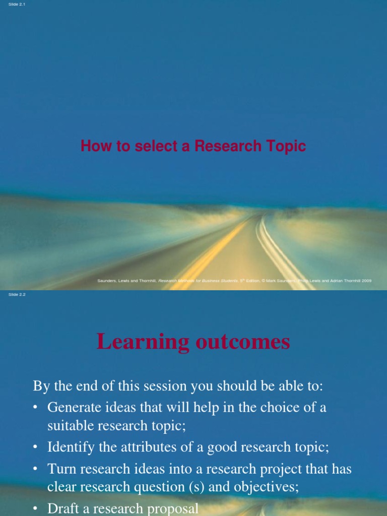 3 How To Select A Research Topic | PDF | Brainstorming | Methodology