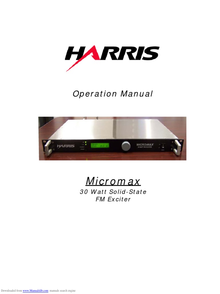 Micromax: Operation Manual | PDF | Frequency Modulation | Transmitter
