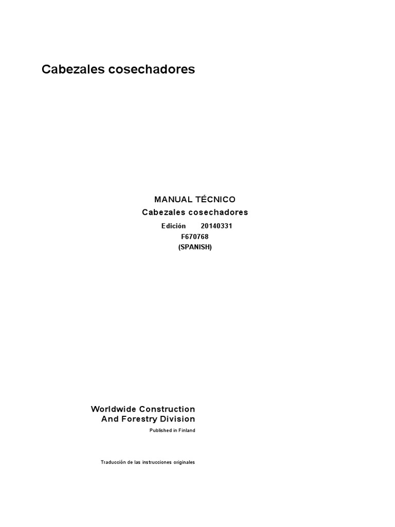 Harvester Head TI Es | PDF | Ingeniería mecánica
