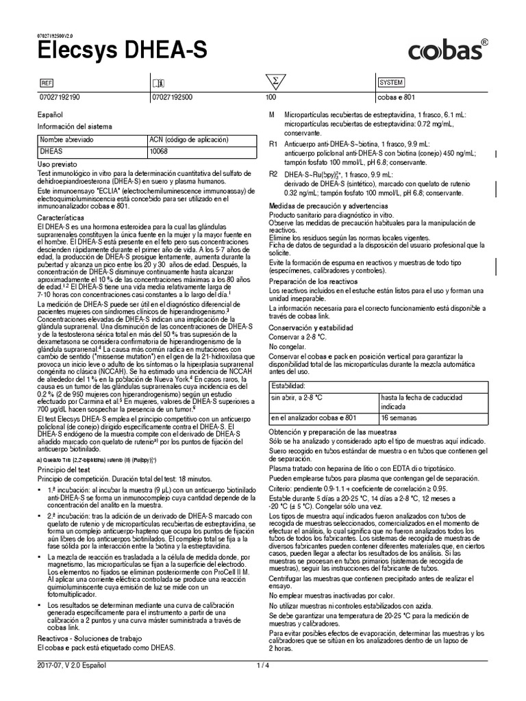 Dheas V2 | PDF | Calibración | Medición