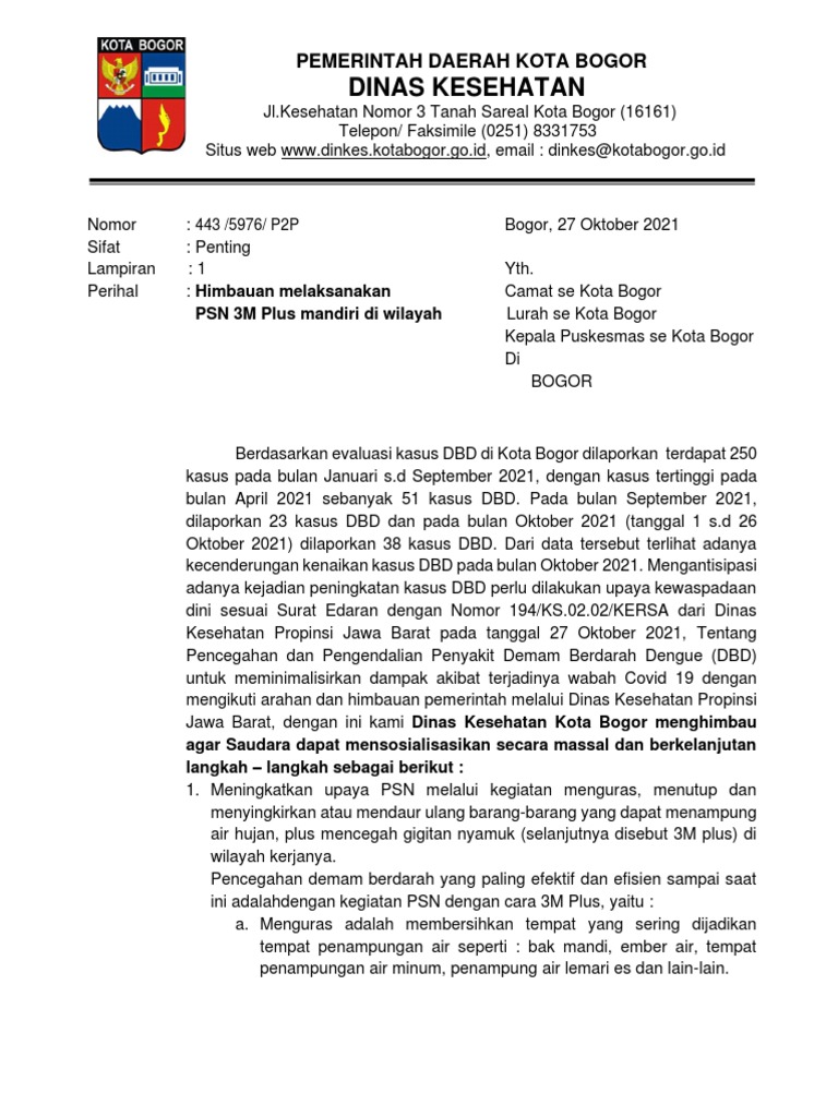Surat Himbauan DBD 27 Oktober 2021 | PDF