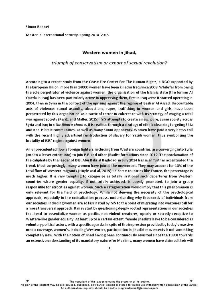 KSP Paper Award Spring 2015 BONNET Simon | PDF | Jihadism | Islamic ...