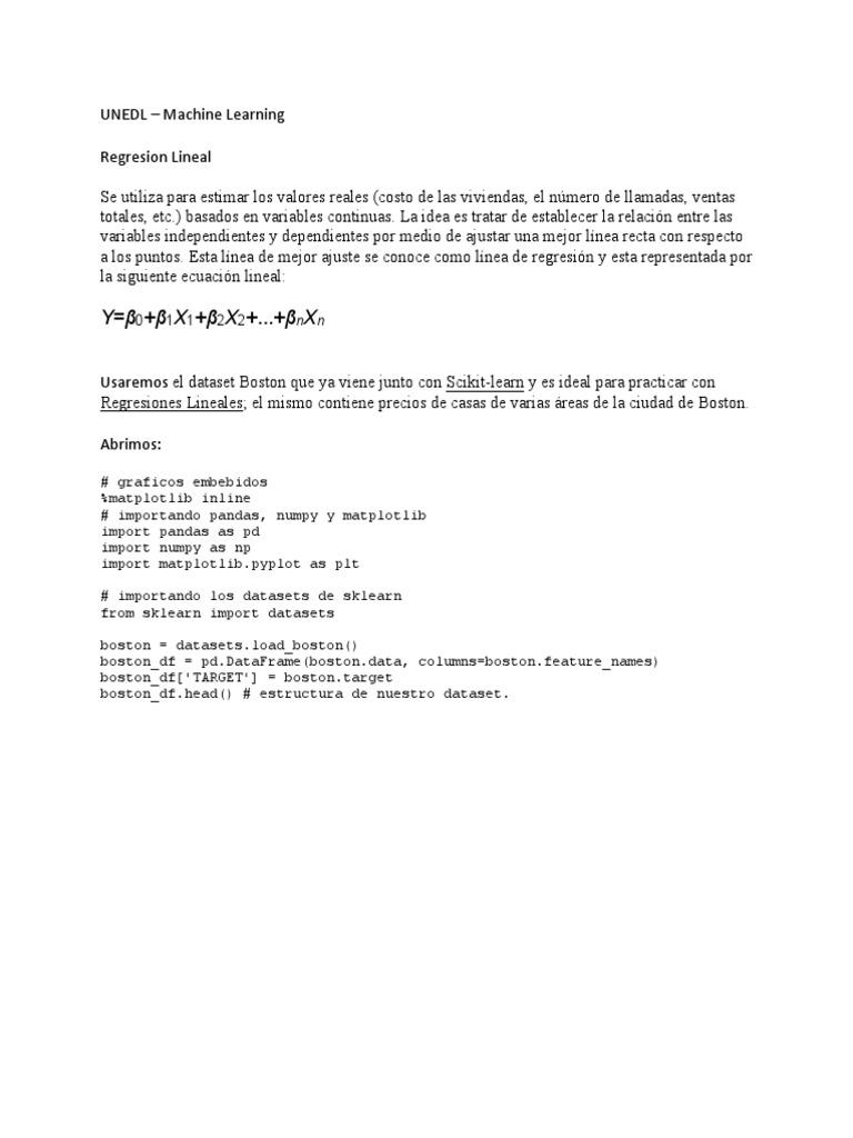 Inteligencia Artificial Con Python | PDF | Regresión lineal | Análisis ...