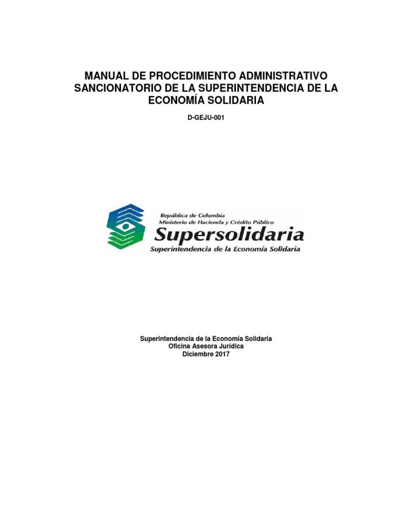 Manual Procedimiento Administrativo Sancionatorio - Definitivo para Publicar | PDF | Debido al ...