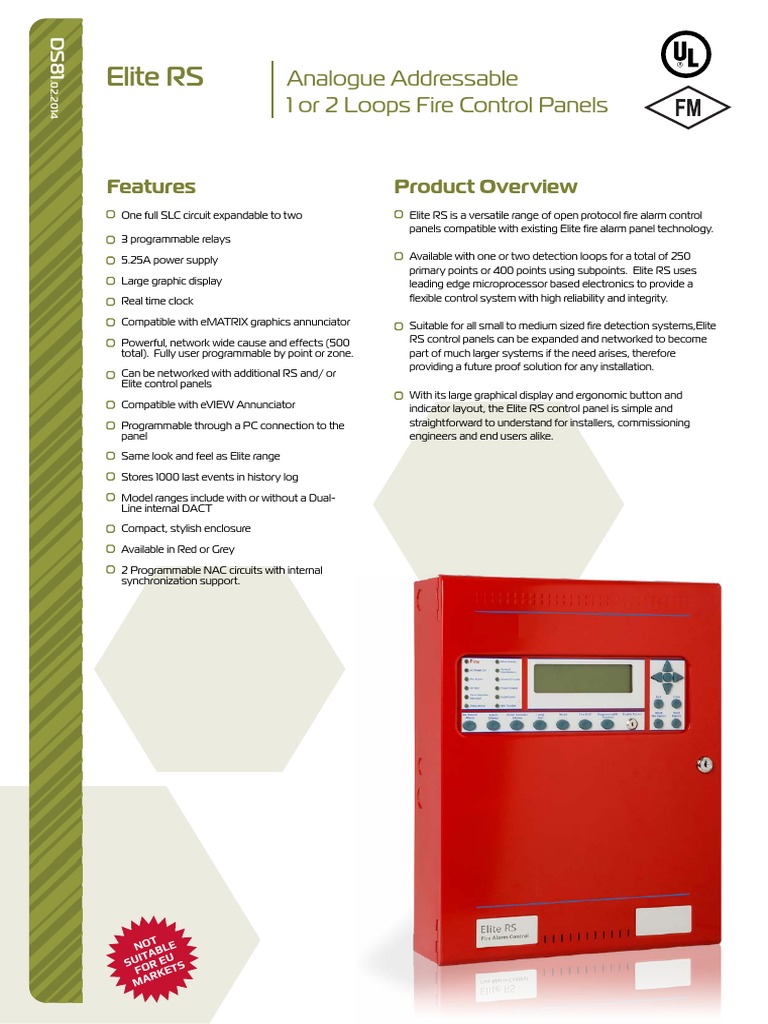 Elite RS: Analogue Addressable 1 or 2 Loops Fire Control Panels | PDF ...